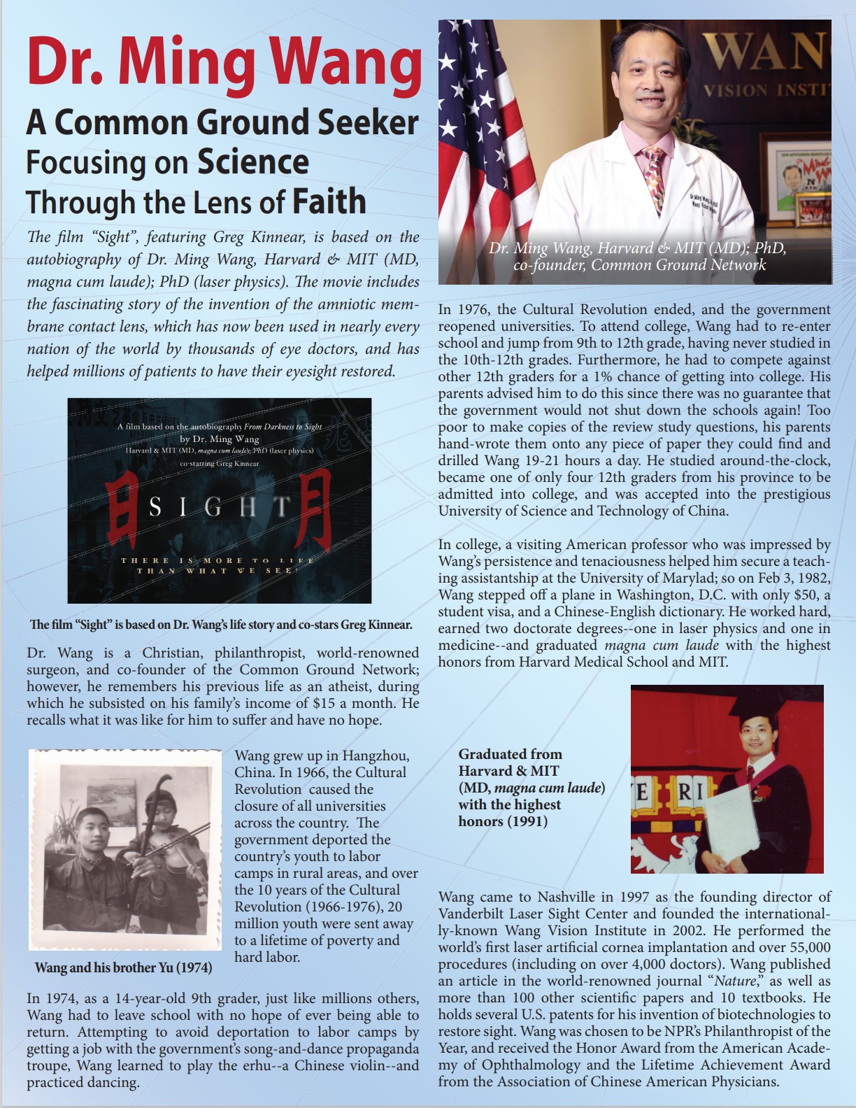 Dr. Ming Wang - A Common Ground Seeker Focusing on Science Through the ...
